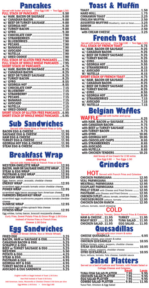 THREE BROTHERS DINER | MENU